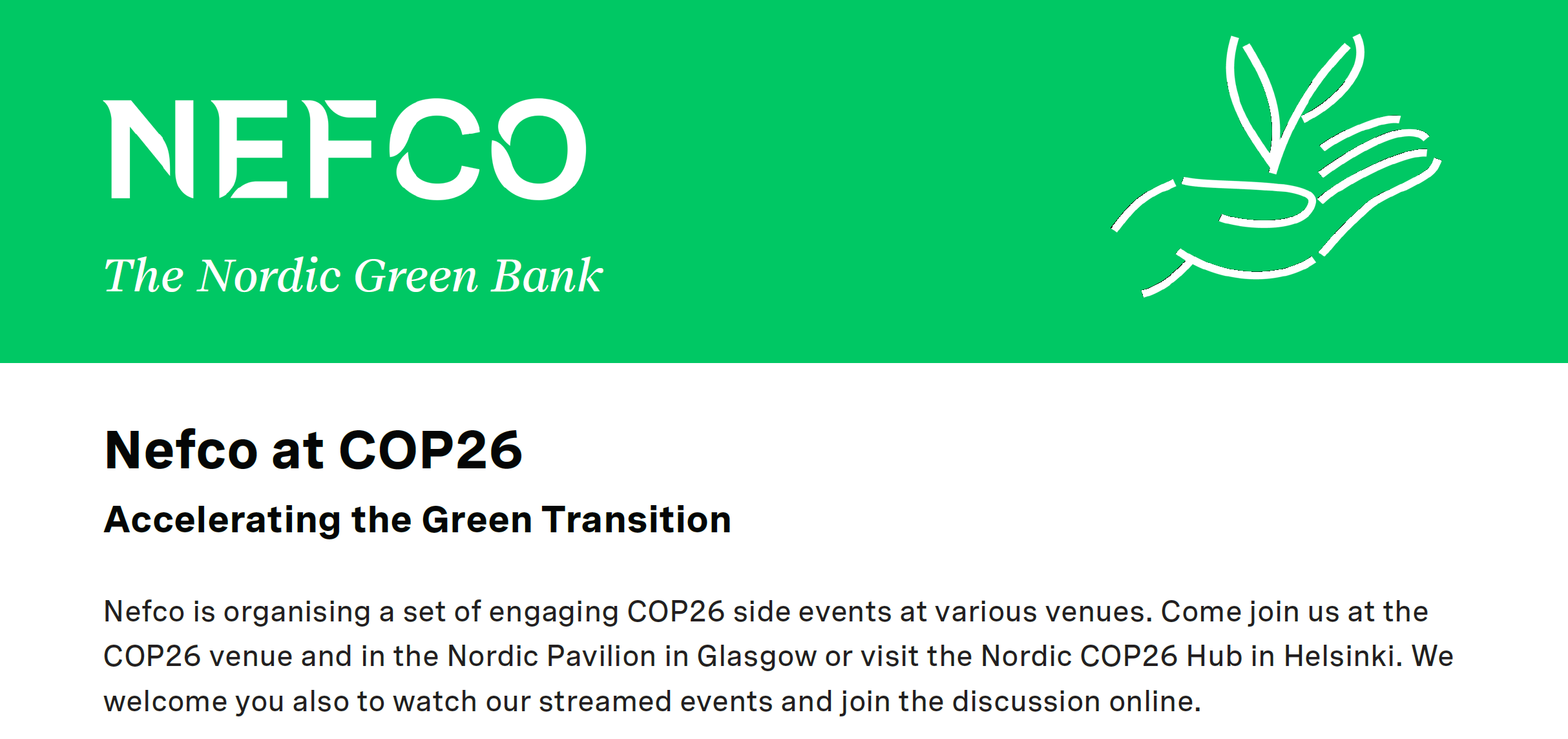 Nefco at COP26 | Nefco